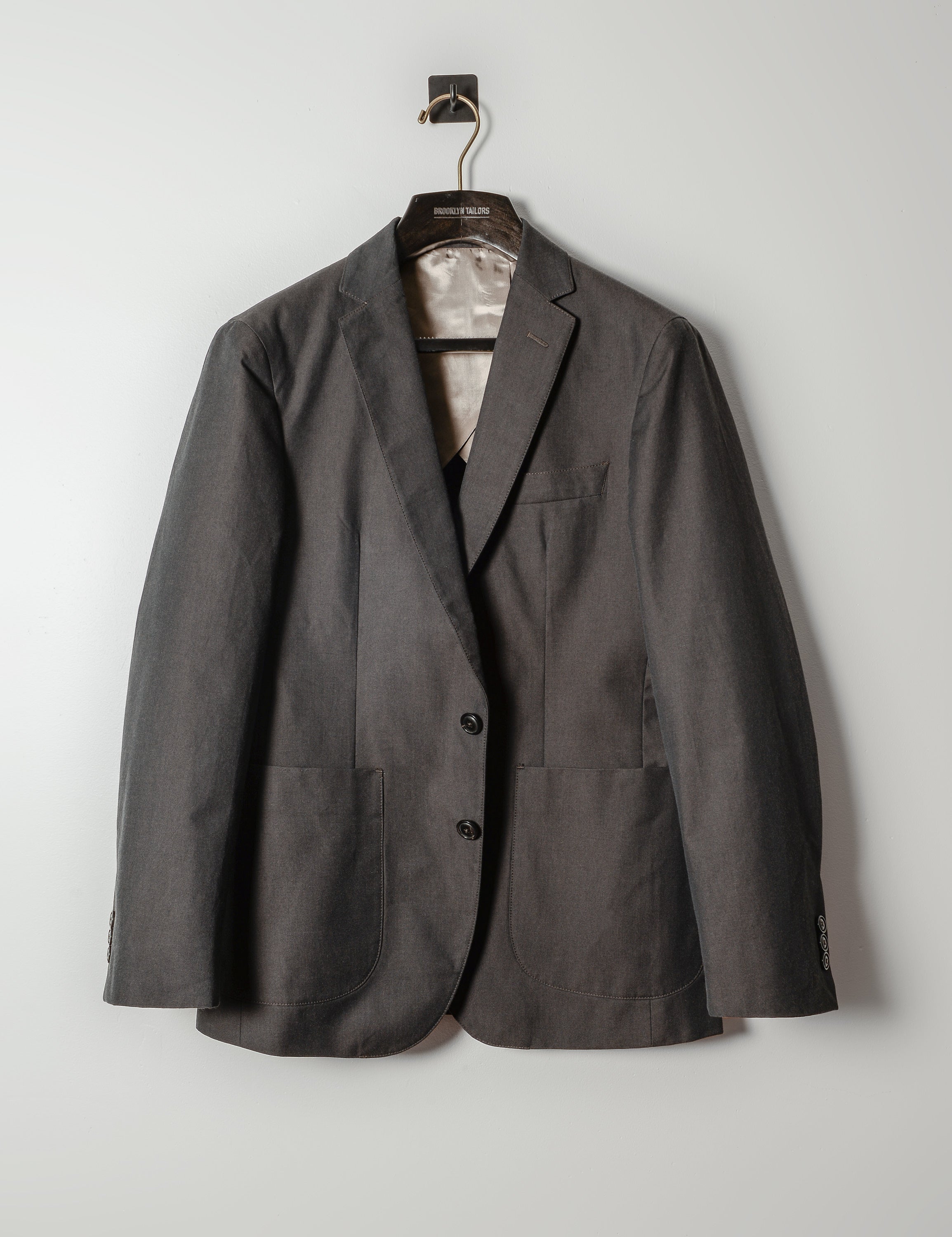 BKT35 Unstructured Jacket in Cotton Twill - Char – Brooklyn Tailors