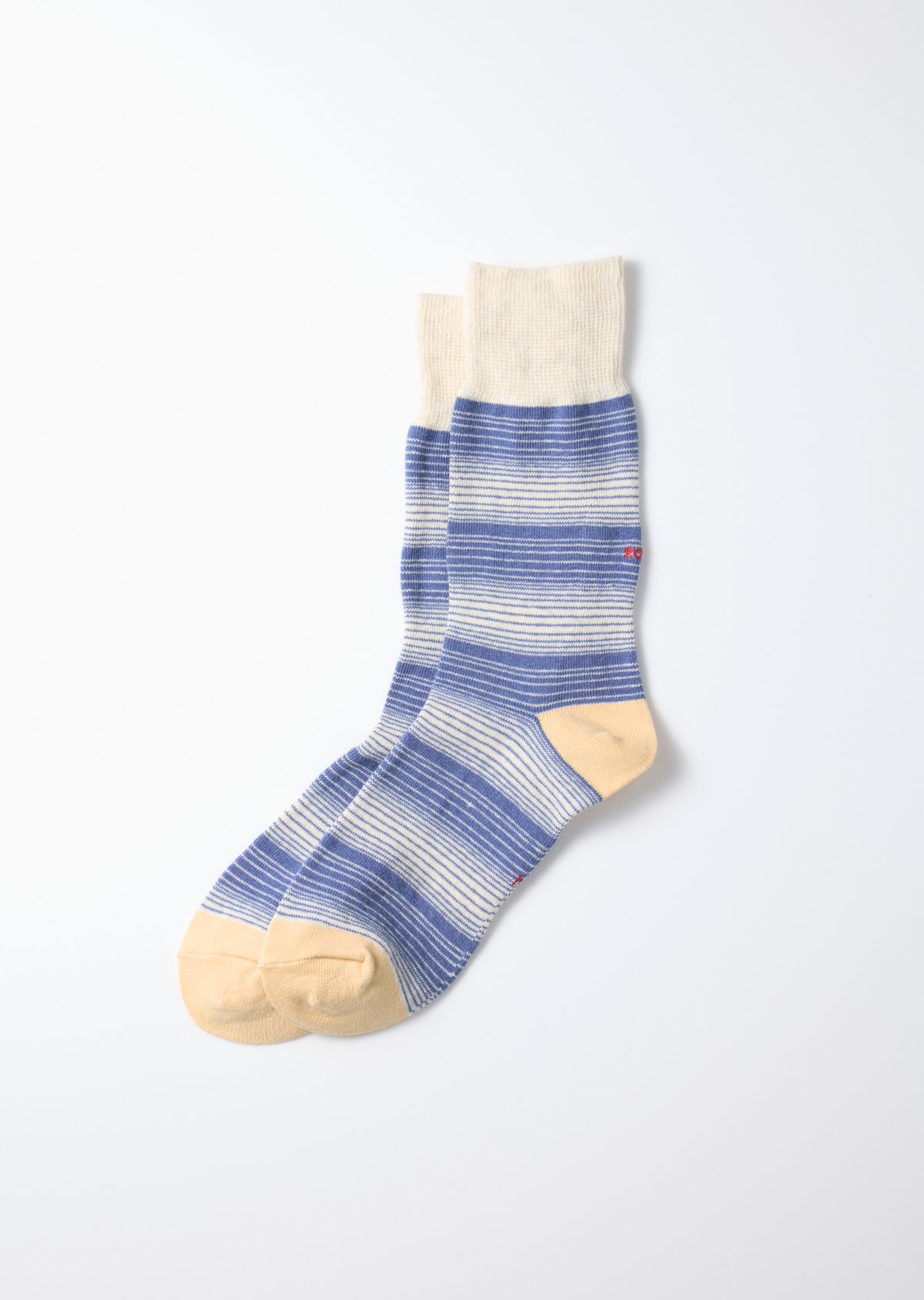 Horizontal Stripe Crew Socks - Light Blue – Brooklyn Tailors