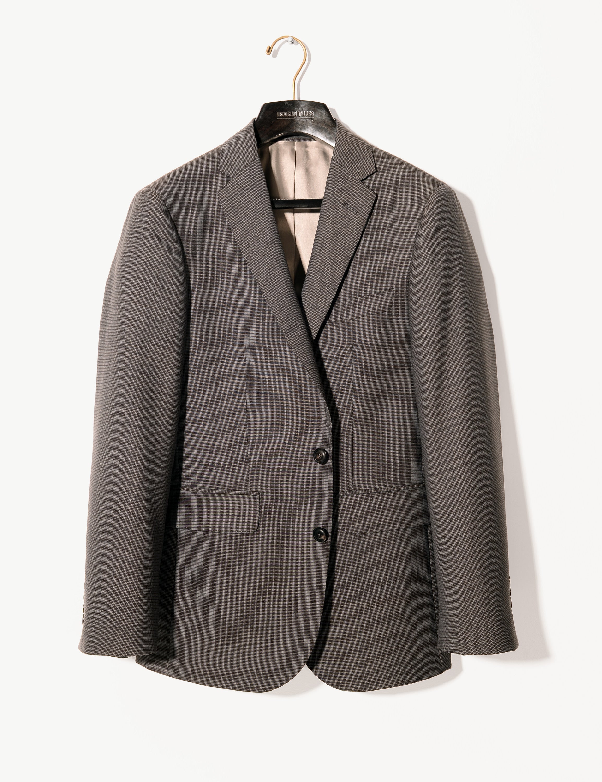 BKT50 Tailored Jacket in Wool Grid Weave - Iron Oxide – Brooklyn Tailors